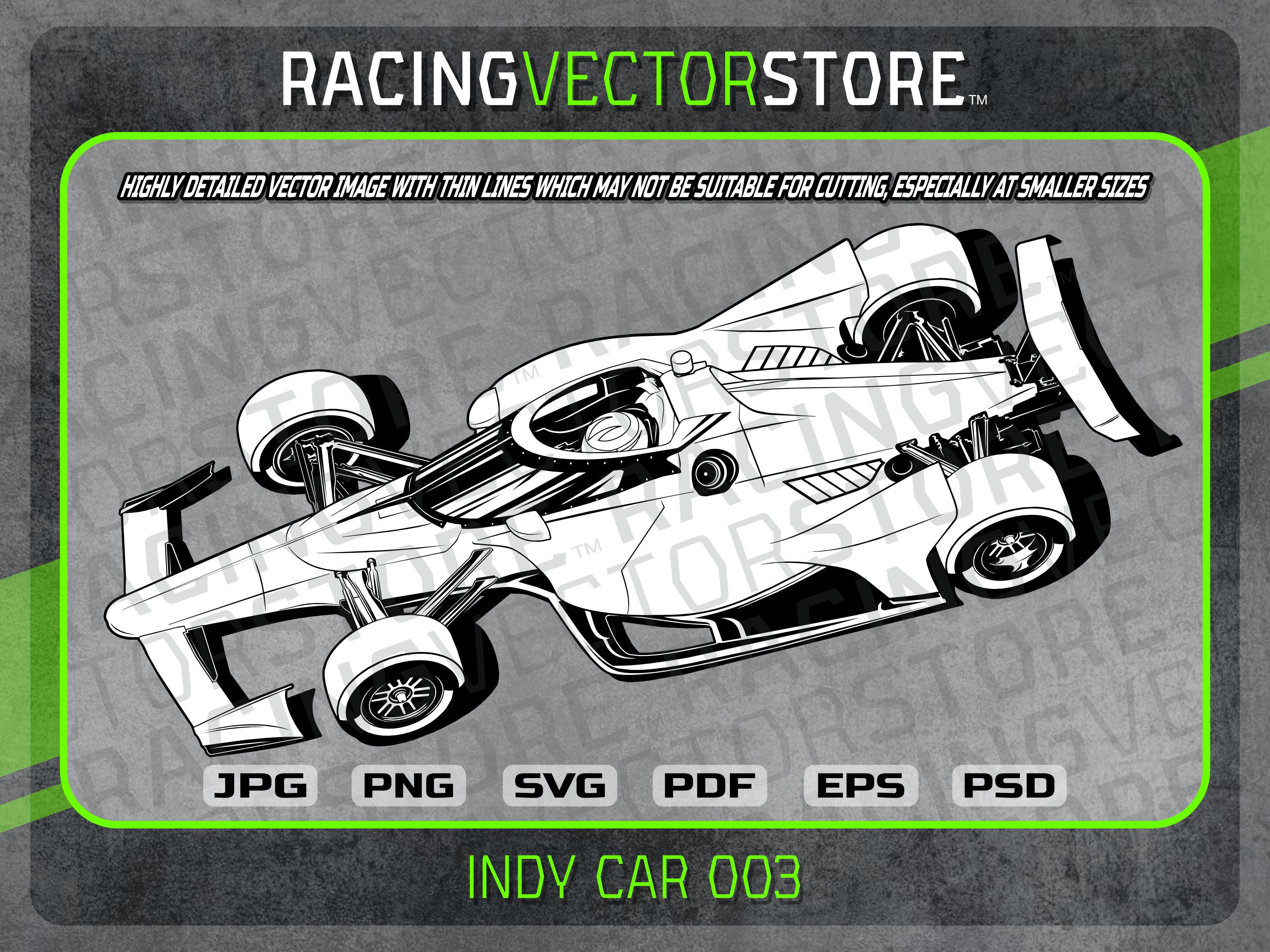 Indy Car Race Car Highly Detailed Vector Image in .svg .ai .eps .pdf ...