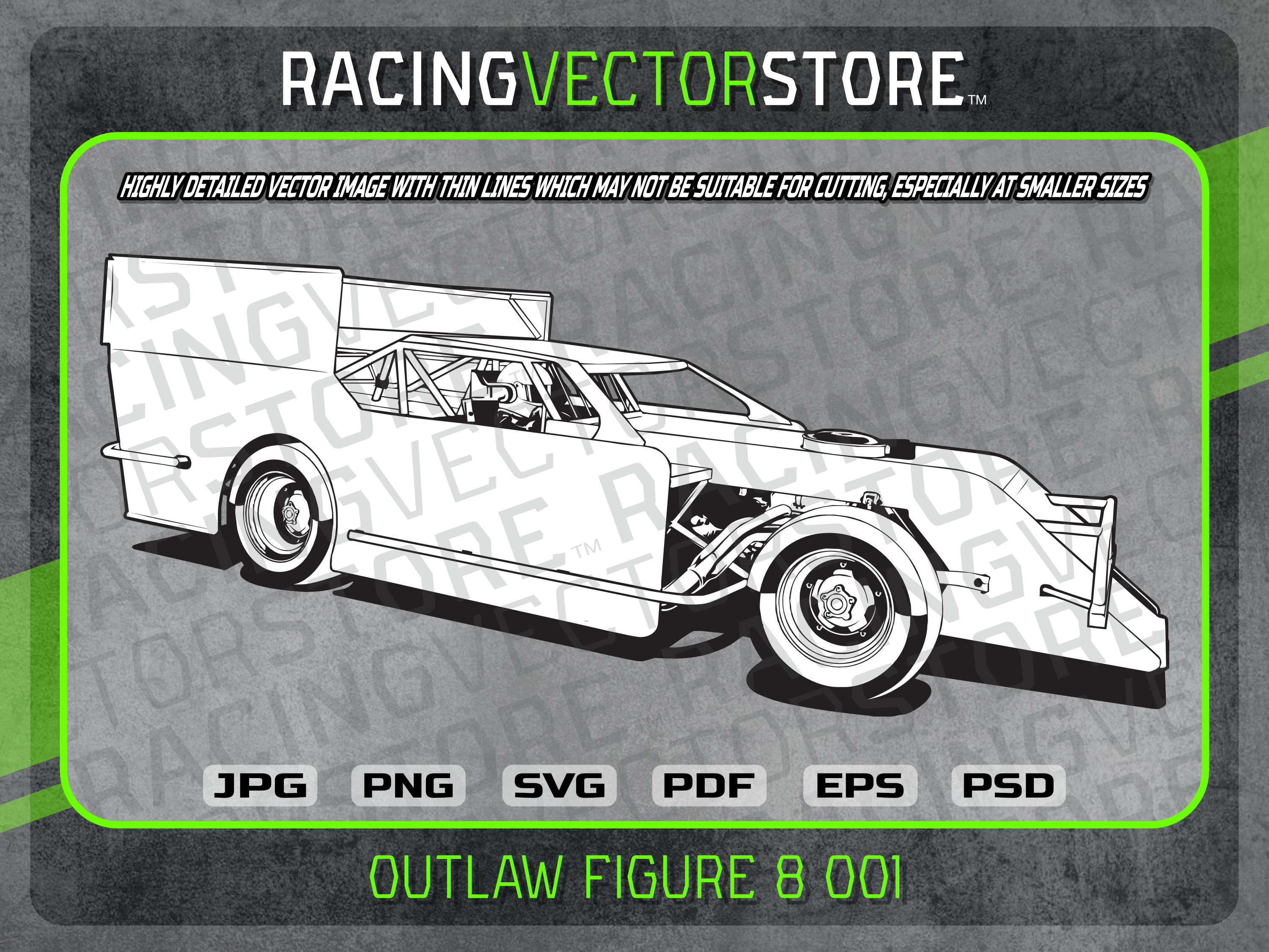 Outlaw Figure 8 Late Model Highly Detailed Vector Image in .svg .ai ...