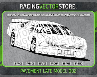 Dirt Late Model Race Car Highly Detailed Vector Image in .svg .ai .pdf ...