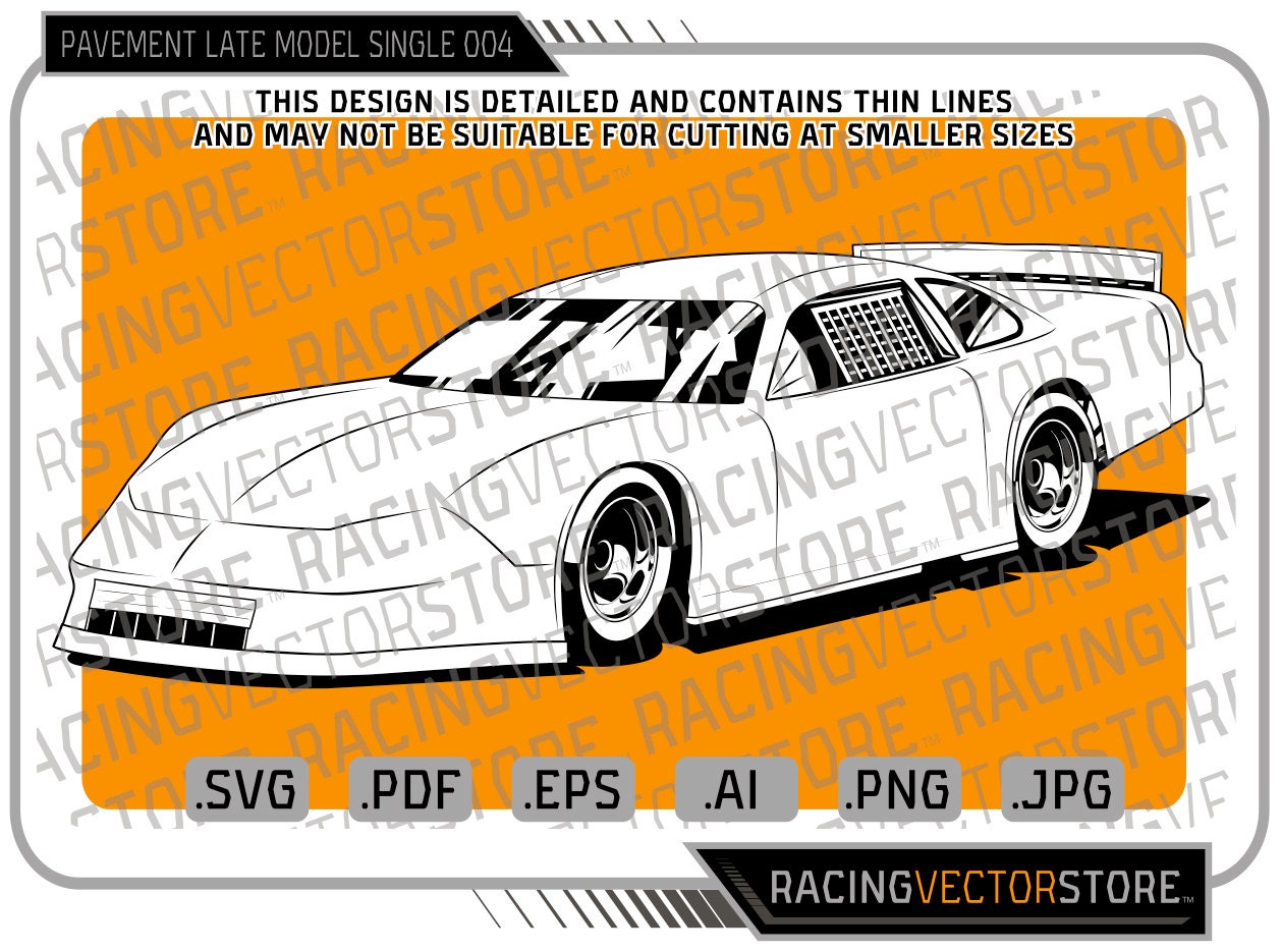 Pavement Late Model Race Car Highly Detailed Image in .svg .ai .eps ...