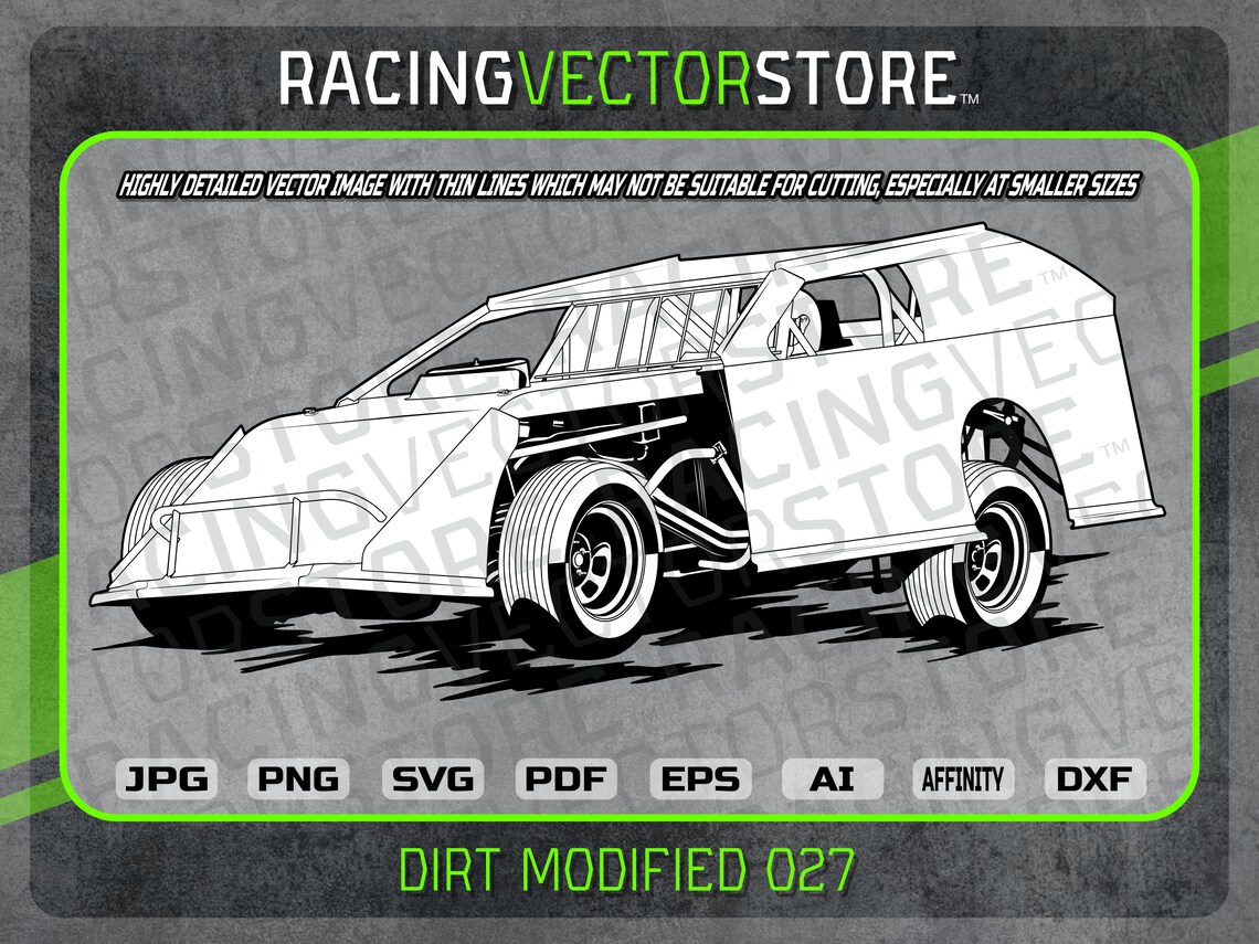 Dirt Modified Race Car Highly Detailed Vector Image in .svg .eps .pdf ...