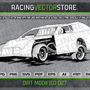 Dirt Modified Race Car Highly Detailed Vector Image in .svg .eps .pdf ...