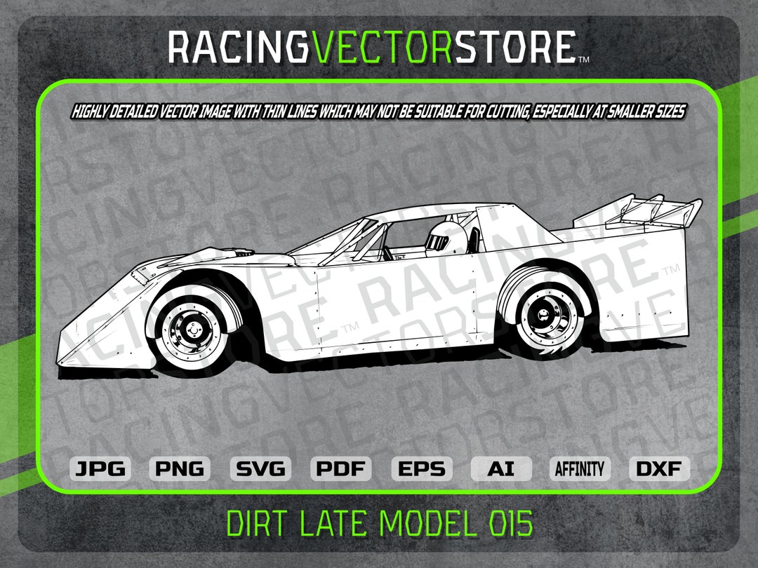 Dirt Late Model Vintage 1980's Race Car Highly Detailed Image in .svg ...