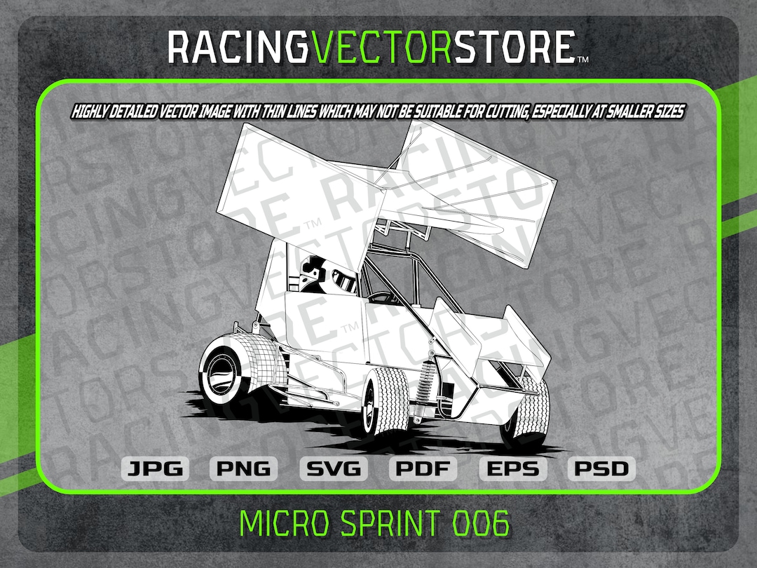 Dirt Micro Sprint Mini Sprint Race Car Highly Detailed Vector Image in ...
