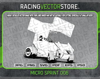 Dirt Track Sprint Car Race Car Highly Detailed Vector Image in .svg ...