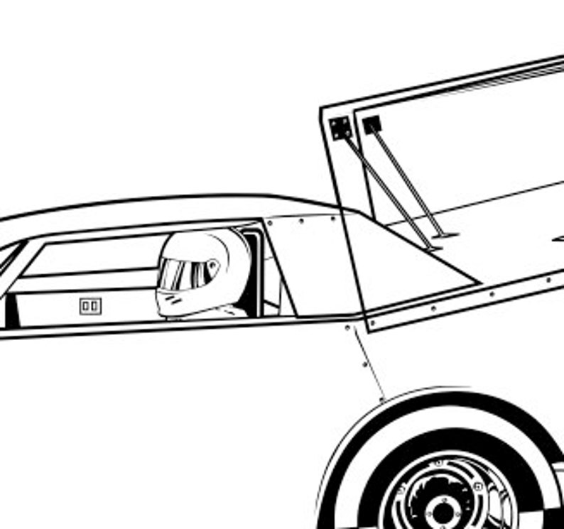 Dirt Late Model Vintage Wedge Race Car Highly Detailed Image in .svg ...