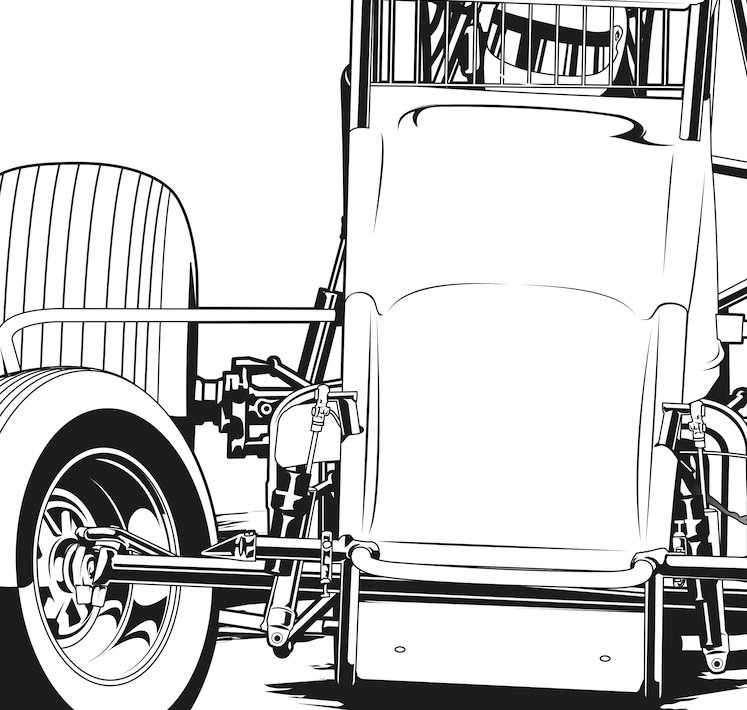 Dirt Non Wing Sprint Car Highly Detailed Vector Image in .svg .eps .pdf ...