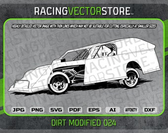 Dirt Track Modified Race Car Highly Detailed Image in .svg .ai - Etsy