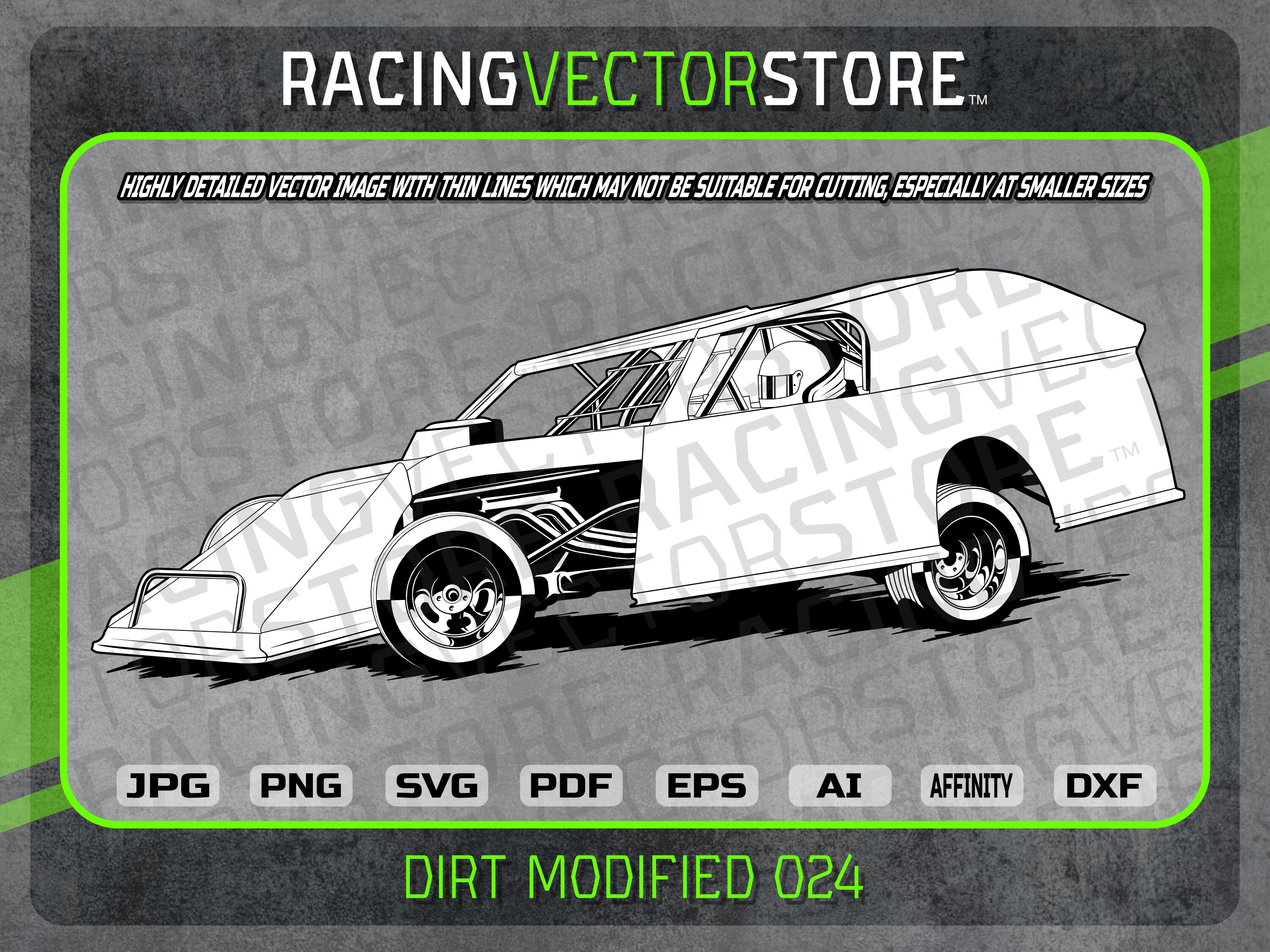 Dirt Modified Race Car Highly Detailed Vector Image in .svg .eps .pdf ...