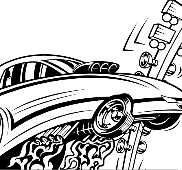 Drag Racing Cartoon Funny Car Race Car Highly Detailed Image in .svg ...