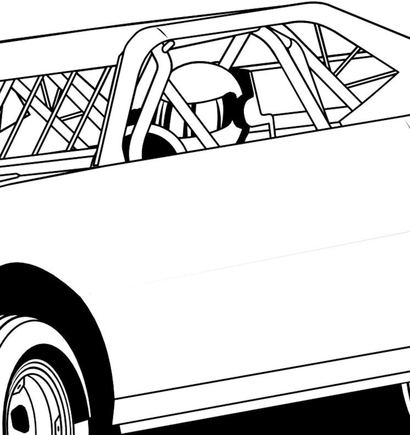 Dirt Street Stock Pure Stock Race Car Highly Detailed Image in .svg .ai ...