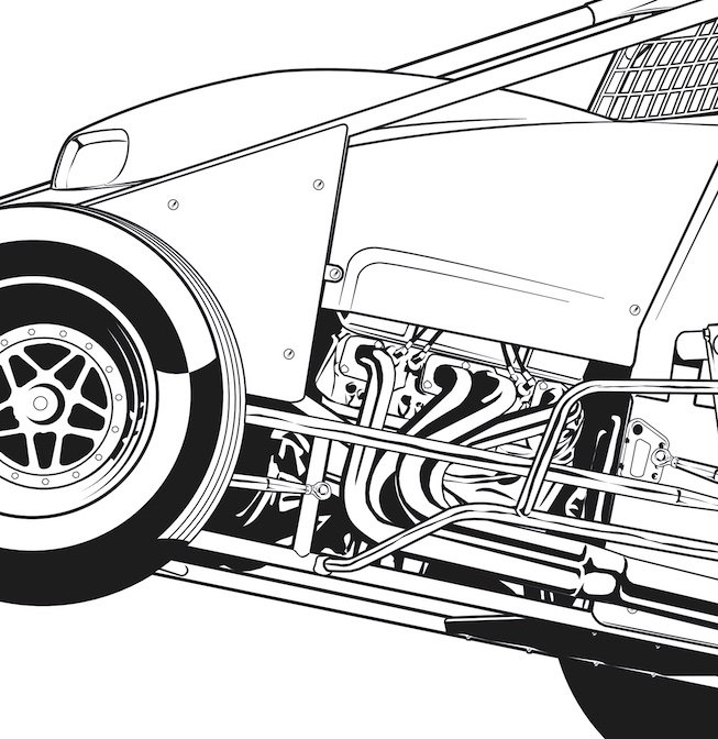 Dirt Non Wing Sprint Car Highly Detailed Vector Image in .svg .eps .pdf ...