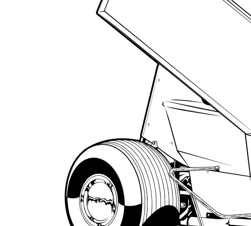 Dirt Track Winged Sprint Car Race Car Highly Detailed Image in .svg .ai ...