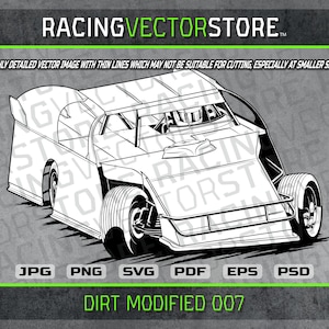 Dirt Modified Race Car Highly Detailed Image in .svg .ai .eps .pdf .png ...