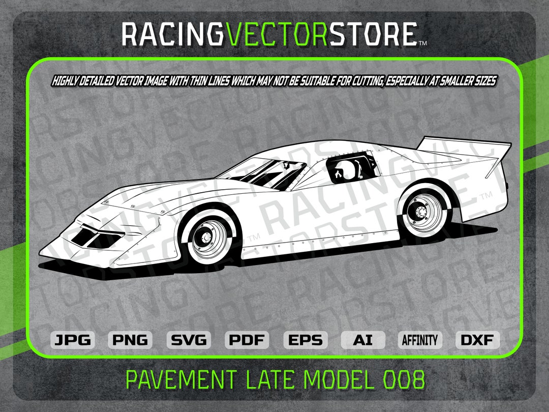 Pavement Late Model RETRO 1990'S Race Car Highly Detailed Image in .svg ...
