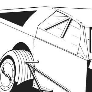 Dirt Track Modified Vintage Race Car Highly Detailed Vector Image in ...