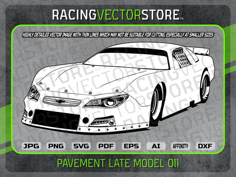 Pavement Late Model Race Car Highly Detailed Image in .svg .ai .eps .pdf .png .jpg .dxf ...