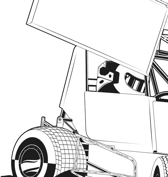 Dirt Micro Sprint Mini Sprint Race Car Highly Detailed Vector Image in ...