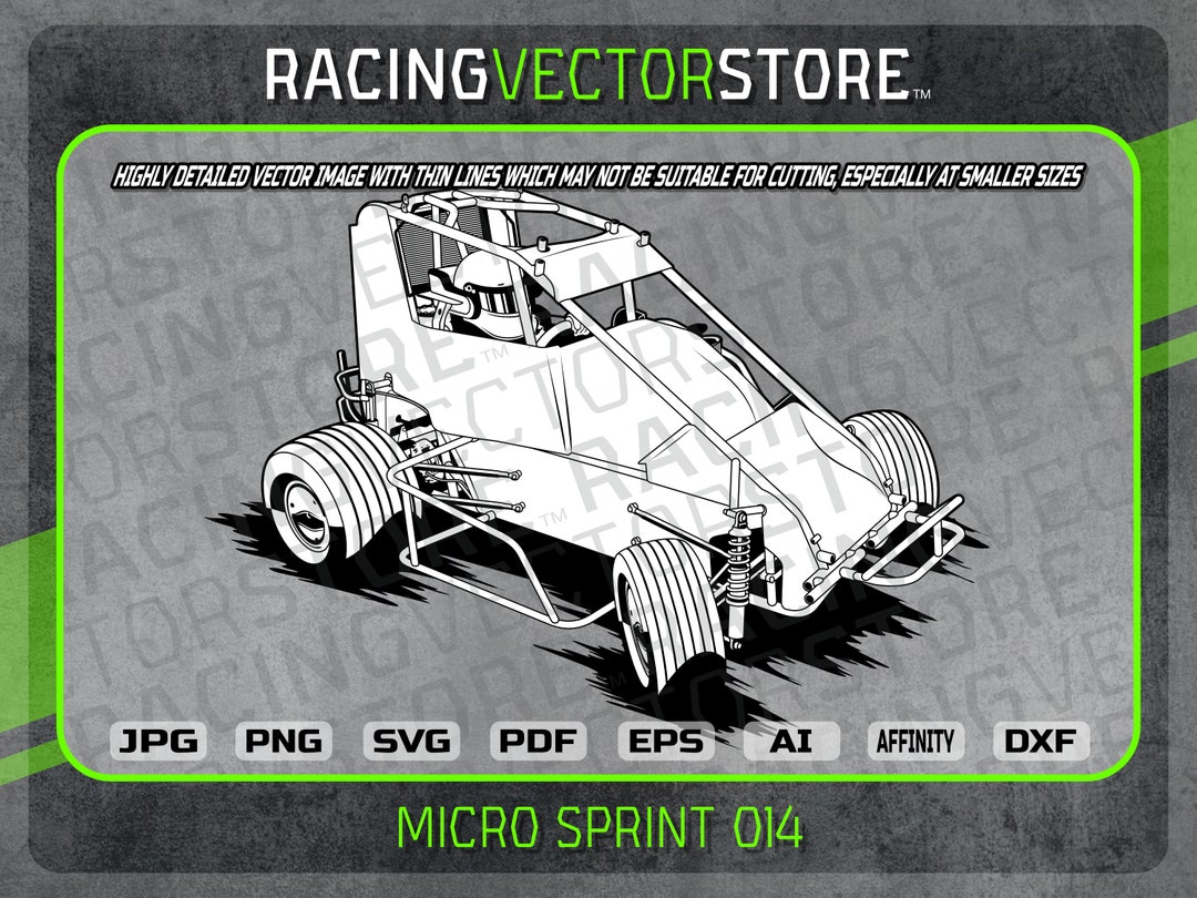 Dirt Micro Sprint Mini Sprint Race Car Highly Detailed Vector Image in ...