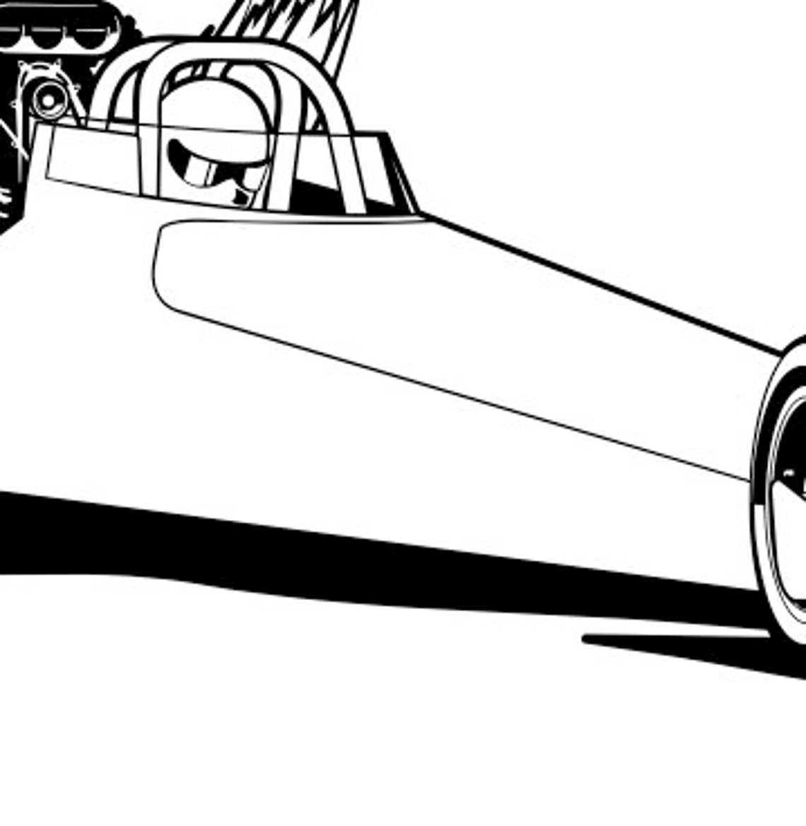 Drag Racing Top Fuel Dragster Race Car Highly Detailed Image in .svg ...