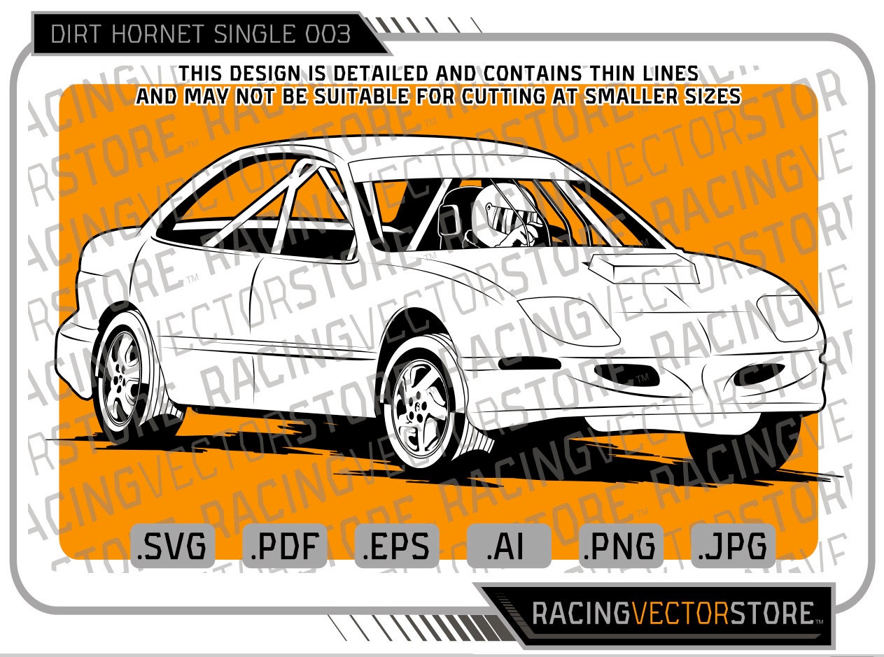 Dirt Hornet 4 Cylinder Race Car Highly Detailed Vector Clipart Image in ...