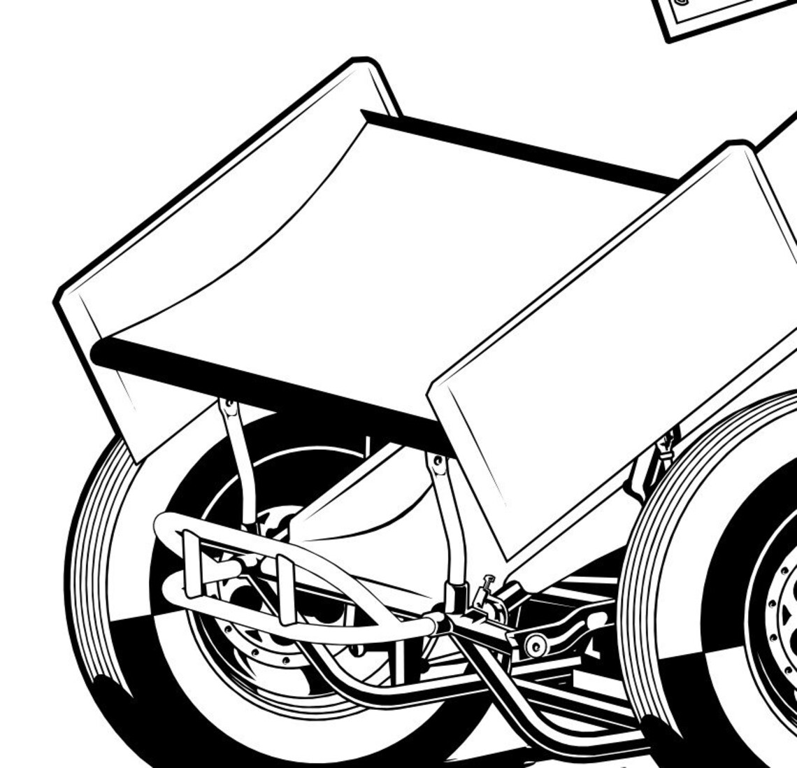 Dirt Winged Sprint Race Car Highly Detailed Vector Image in .svg .eps ...