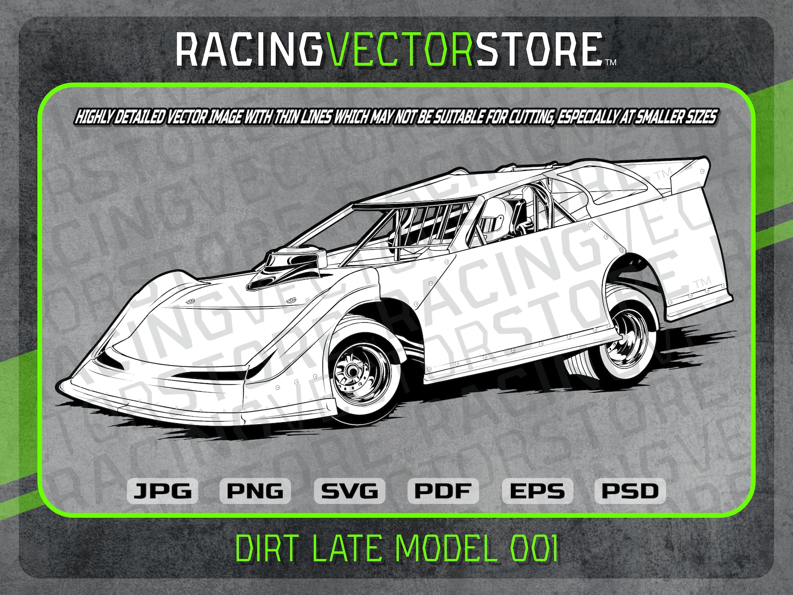Dirt Late Model Race Car Highly Detailed Vector Image in .svg .ai .pdf ...
