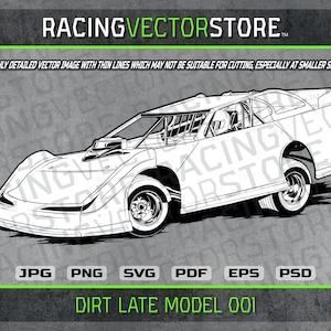 Dirt Track Modified Race Car Highly Detailed Image in .svg .ai .eps ...