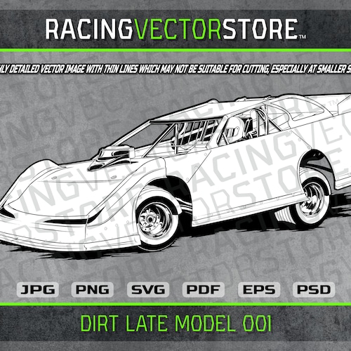 Dirt Track Street Stock Race Car Highly Detailed Vector Image - Etsy