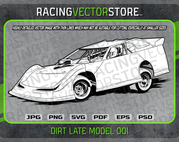 Late Model Dirt Race Car Vector Clipart Images in .svg. Eps. .pdf .jpg ...