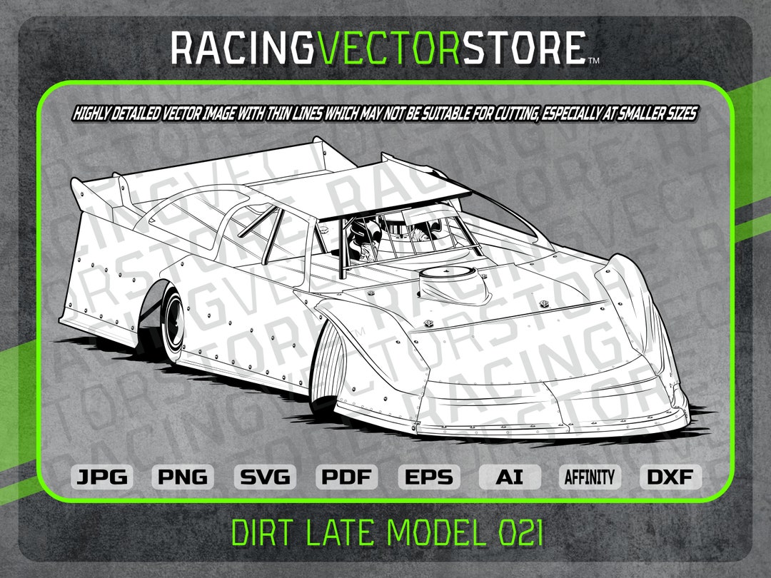 Dirt Late Model Race Car Highly Detailed Image in .svg .ai .eps .pdf ...