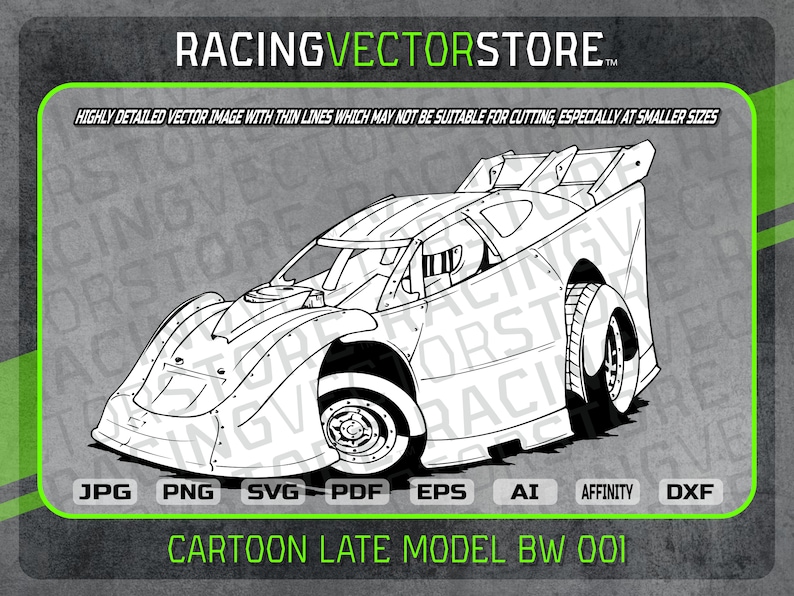 Cartoon Dirt Late Model Race Car Highly Detailed Vector Image in .svg ...