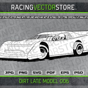 Dirt Late Model Vintage 1990's Race Car Highly Detailed Image in .svg ...