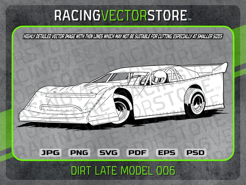 Dirt Late Model Vintage 1990's Race Car Highly Detailed Image in .svg ...