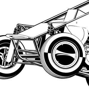 Dirt Midget Race Car Highly Detailed Image in .svg .ai .eps .pdf .png ...