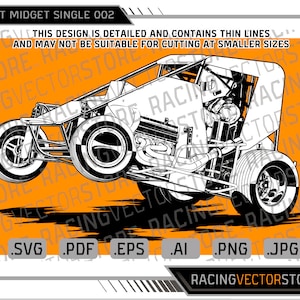 Dirt Midget Race Car Highly Detailed Image in .svg .ai .eps .pdf .png ...