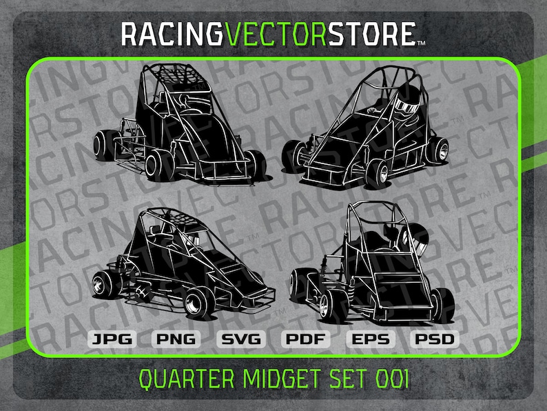 Quarter Midget Race Car Image in .svg .ai .eps .pdf .png .jpg - Etsy