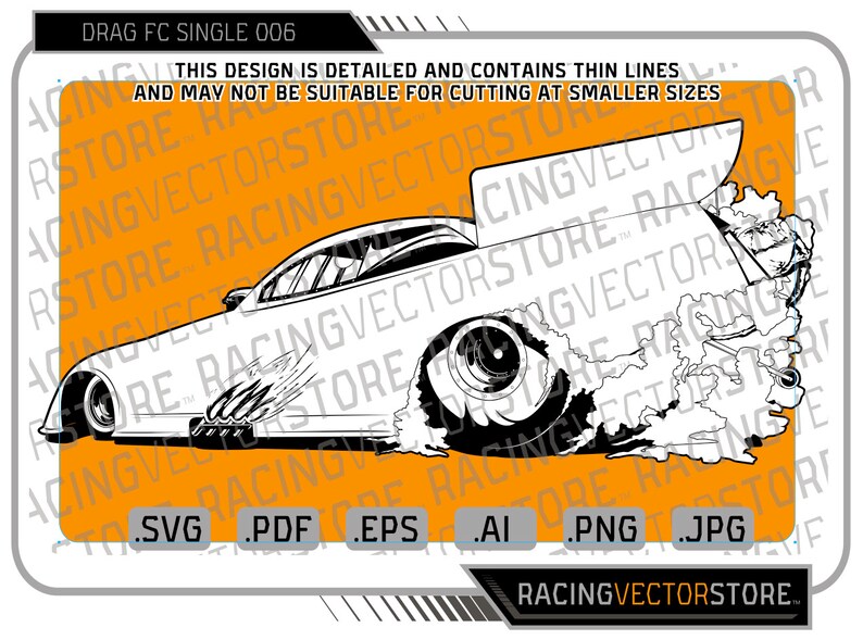 Drag Racing Funny Car Race Car Highly Detailed Image in .svg .ai .eps ...