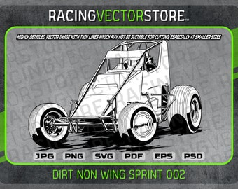 Dirt Modified Race Car Detailed Vector Image in .svg .ai .eps - Etsy