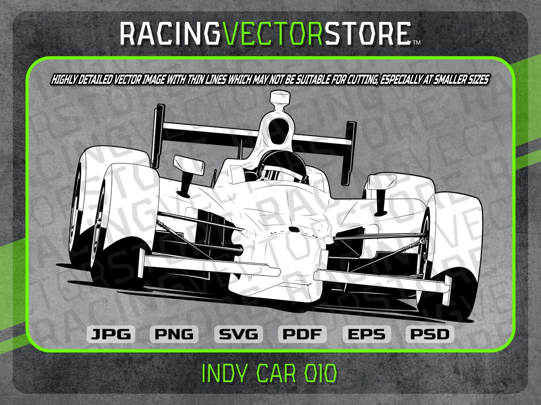Indy Car Race Car Highly Detailed Vector Image in .svg .eps .pdf .png ...