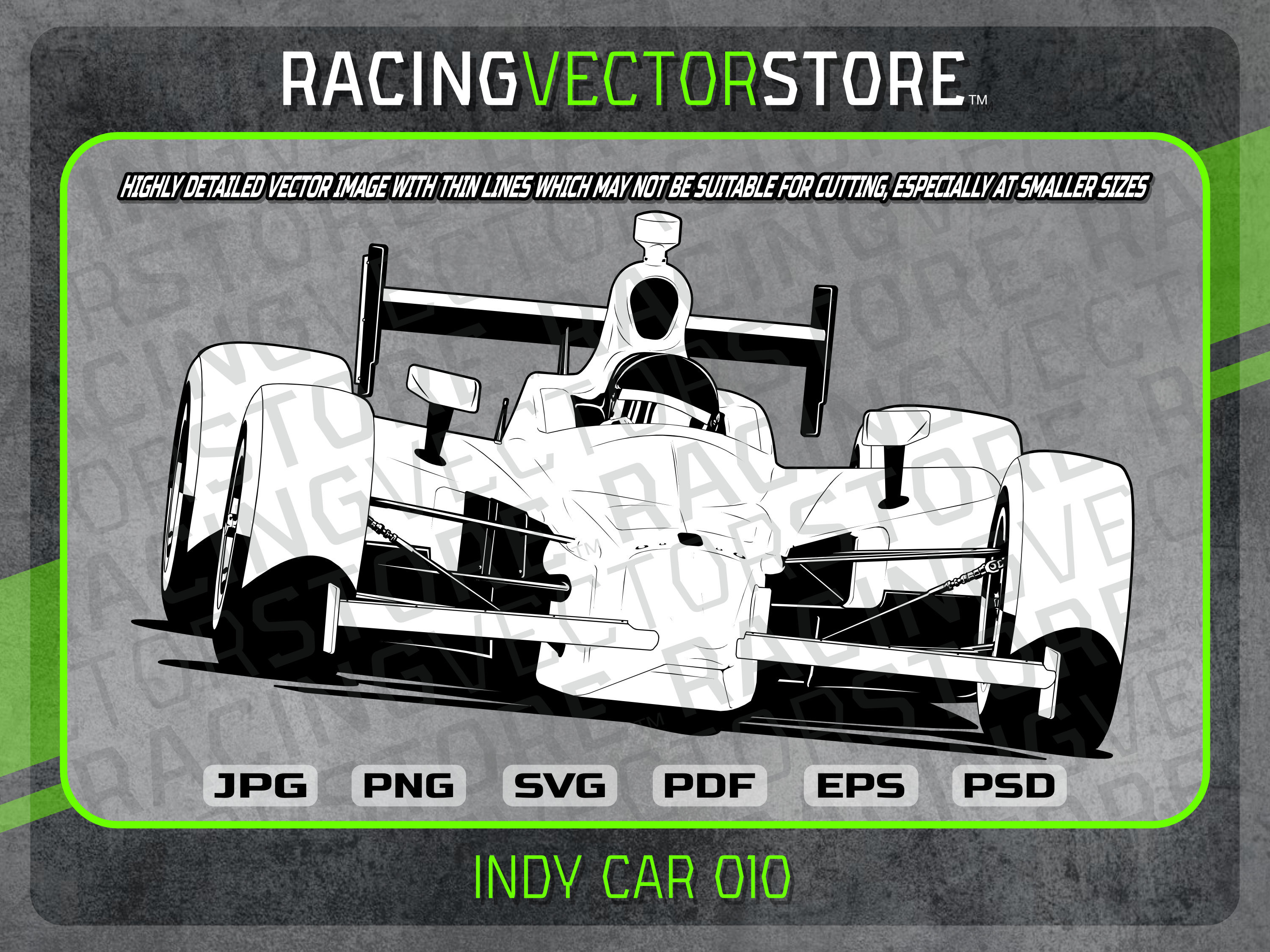 Indy Car Race Car Highly Detailed Vector Image in .svg .eps .pdf .png ...
