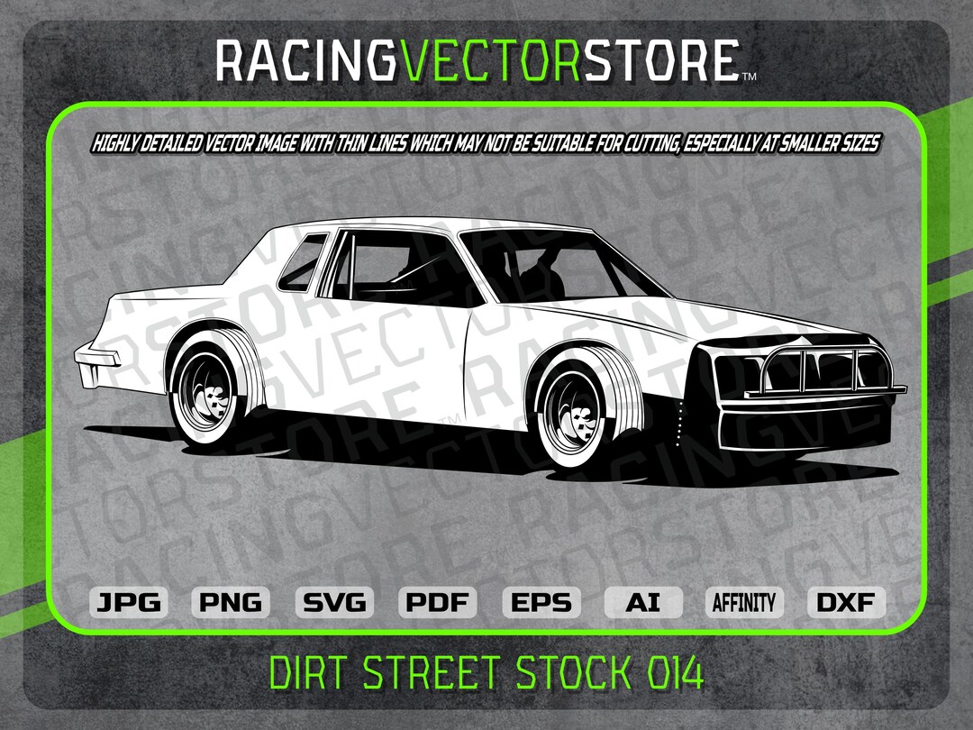 Dirt Street Stock Pure Stock Race Car Highly Detailed Image in .svg .ai ...