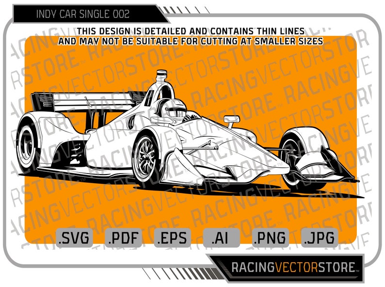 Indycar Race Car Highly Detailed Image in .svg .ai .eps .pdf - Etsy
