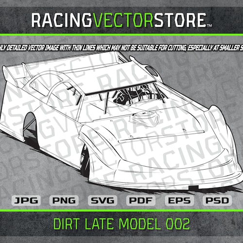Late Model Dirt Race Car Image in Svg Ai Eps Pdf Png Jpg - Etsy