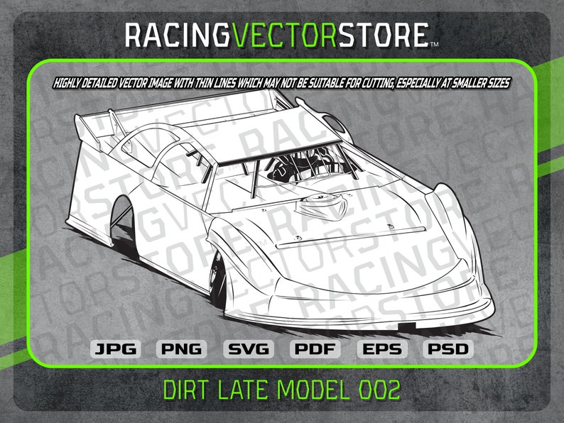 Dirt Late Model Race Car Highly Detailed Image in .svg .ai .eps .pdf ...