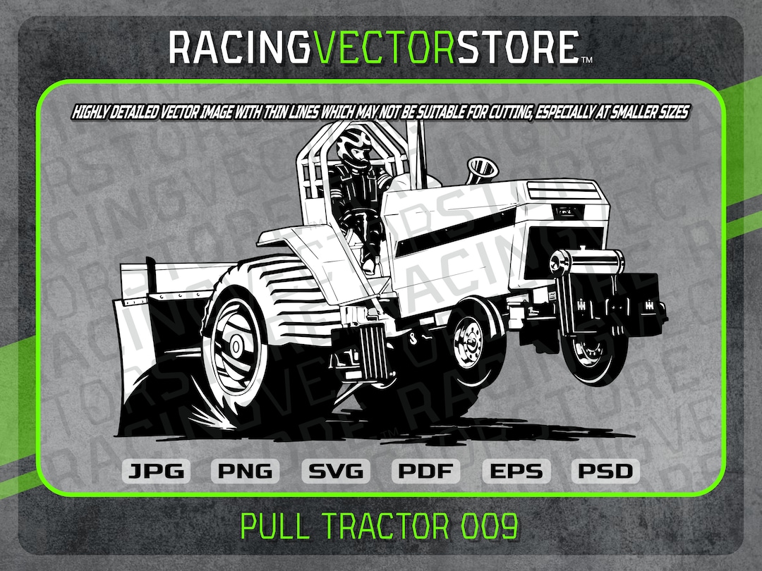 Pulling Tractor Highly Detailed Vector Image in .svg .eps .pdf .png ...