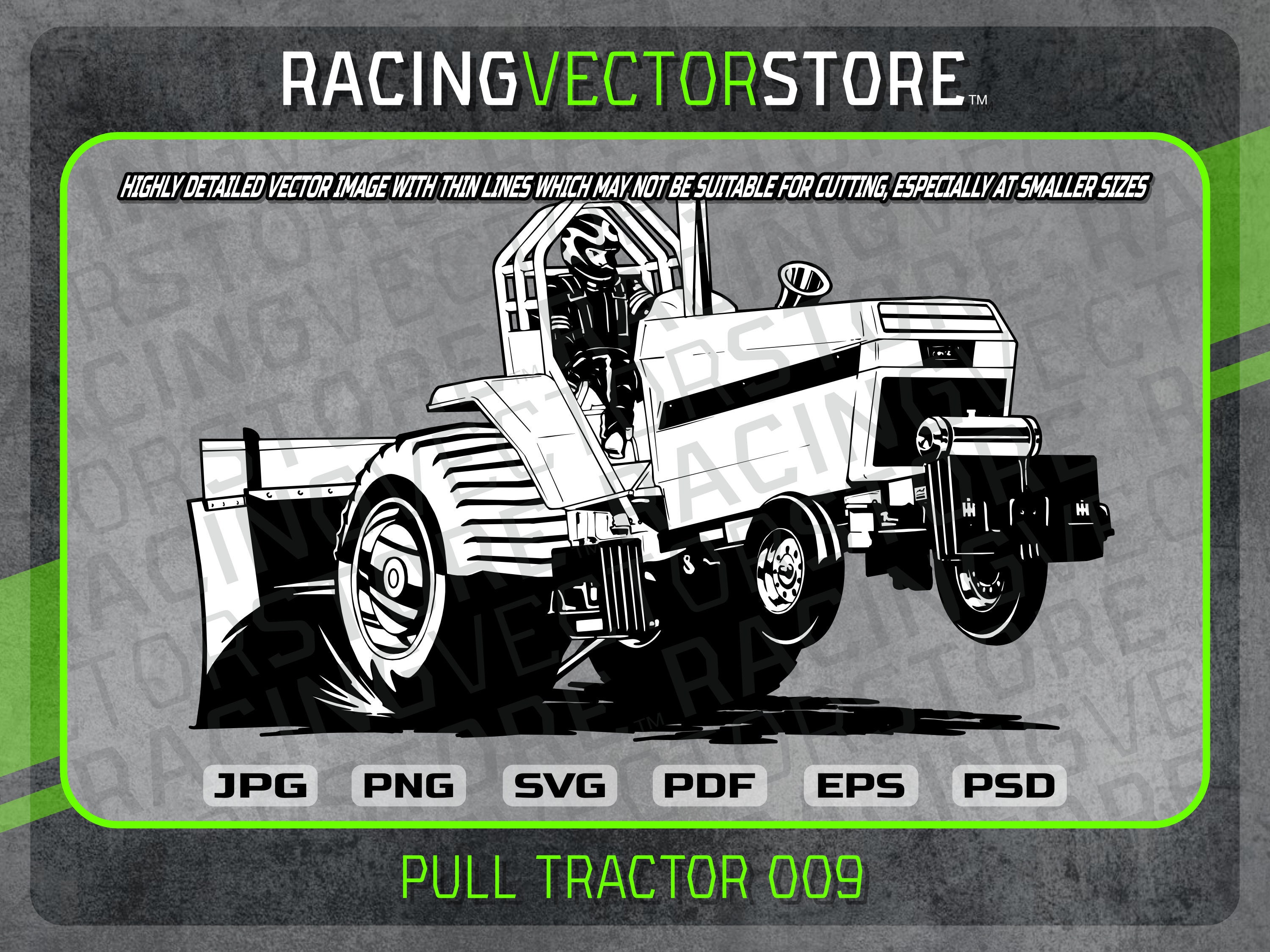 Pulling Tractor Highly Detailed Vector Image in .svg .eps .pdf .png ...