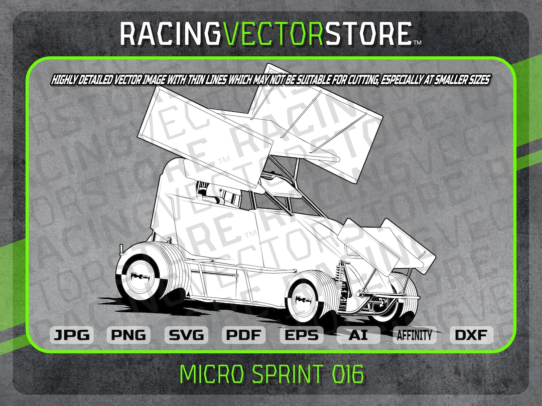 Dirt Micro Sprint Mini Sprint Race Car Highly Detailed Vector Image in ...