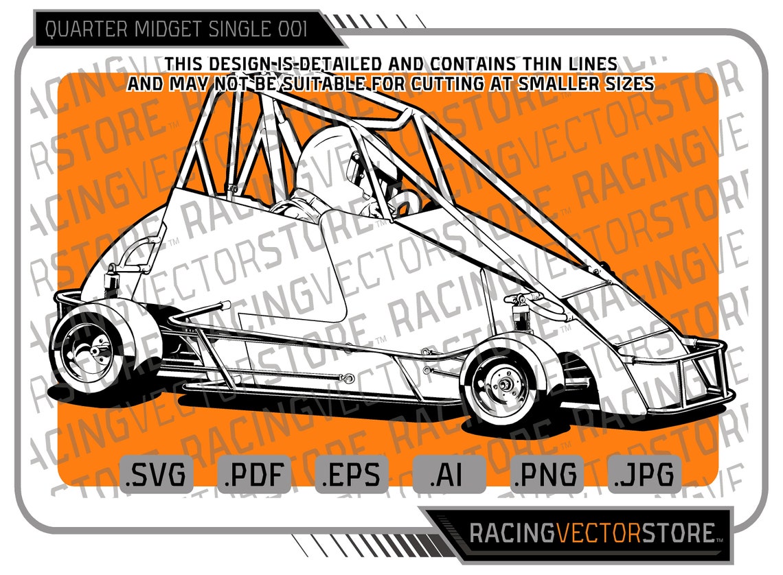 Quarter Midget Race Car Highly Detailed Vector Image in .svg .ai .pdf ...