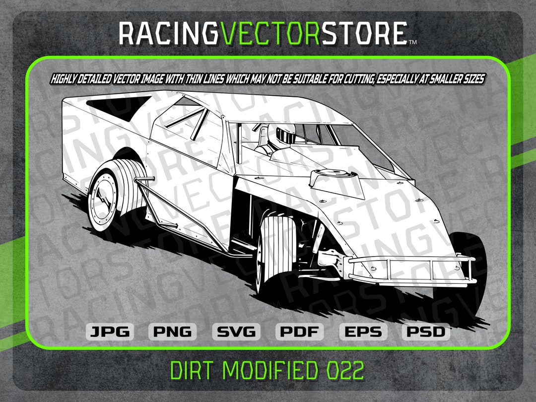 Dirt Track Modified Vintage Race Car Highly Detailed Vector Image in ...